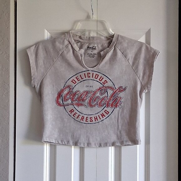 Coca Cola | Tops | Coca Cola Gray Logo Crop Top Womens Size M | Poshmark